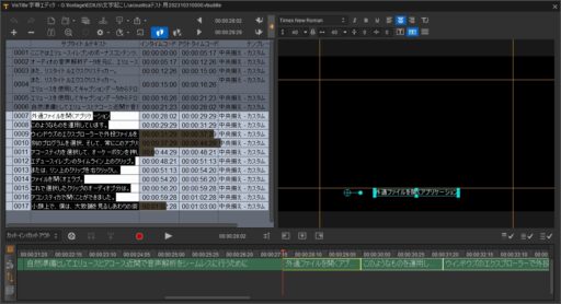 ただ、「サブタイトルテキスト」をクリックしたり、ドラッグすると下図のように文字列が選択されるのでその領域以外でやる必要があります。